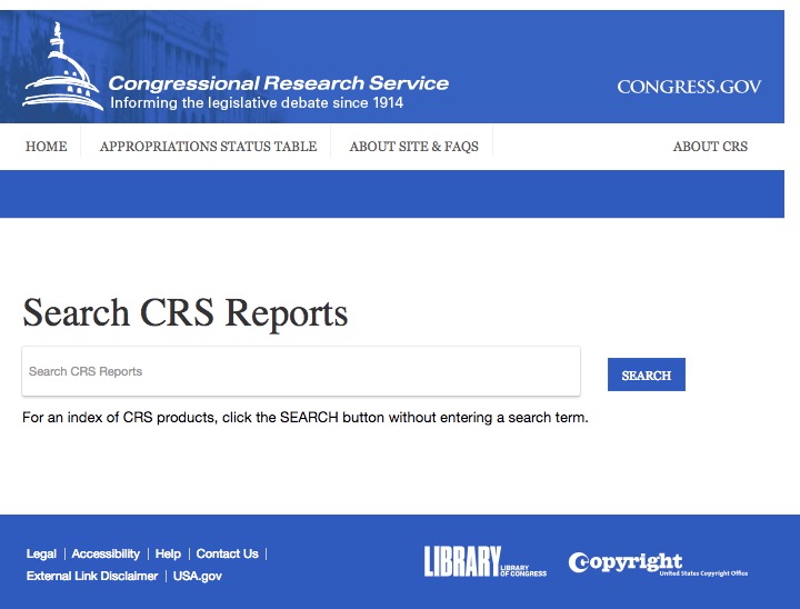 Library of Congress Launches OFFICIAL Congressional Research Service ...