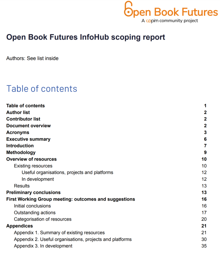 Just Released: Open Book Futures InfoHub Scoping Report